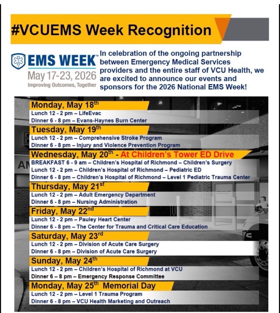 2026 EMS Week Events Schedule for OEMS Region 6 (ODEMSA)